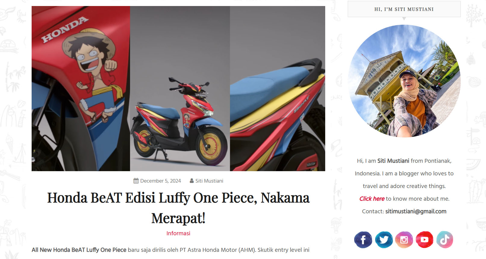 Honda BeAT Edisi Luffy One Piece, Nakama Merapat! – Astra Motor ...
